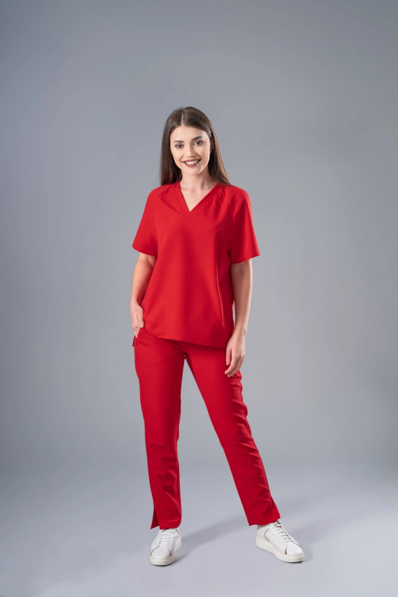 Costum medical roșu de damă Jex-Blake - FeelKin