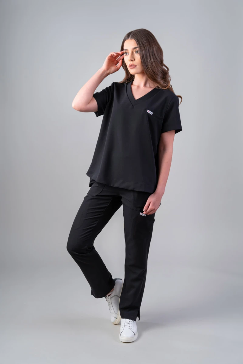 Costum medical negru de damă Cutzarida - FeelKin